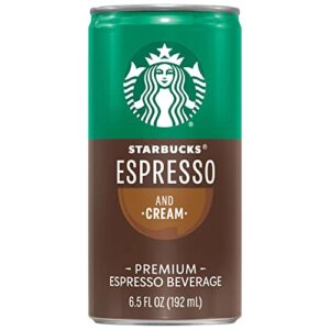 Starbucks Ready to Drink Coffee, Espresso & Cream, 6.5oz Cans (12 Pack) (Packaging May Vary)