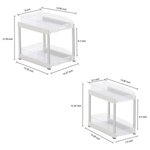 Under Sink Organizer, Bathroom Organizers & Storage, 2-Tier Organizer with Clear Sliding Baskets & Pull Out Drawer, Shelf Holder, Under Cabinet Storage for for Kitchen,Countertop,Office(Big Size)