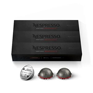 nespresso vertuo fortado decaffeinato, gran lungo, 30 count coffee capsules (vertuo only)