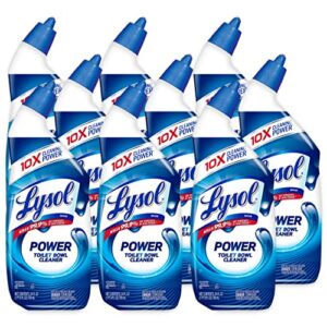 lysol power toilet bowl cleaner gel, for cleaning and disinfecting, stain removal, 24oz ( 9 count)