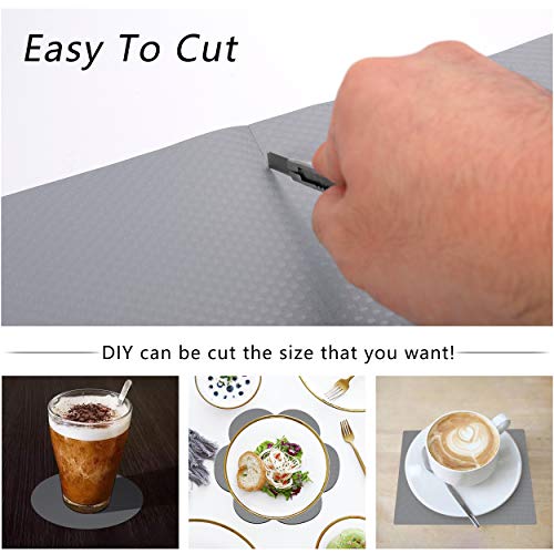 Non-Slip Shelf or Drawer Liner Mats, Cut-to-Size, Non-Adhesive, Non-Toxic, Food Friendly, Waterproof & Easy-to-Clean for Cupboards, Cabinets, Fridges, Drawers or Shelves