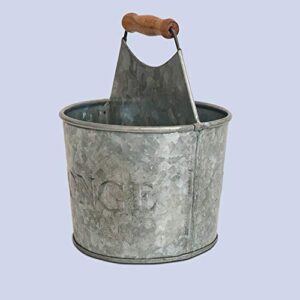 NIRMAN Rustic Galvanized Farmhouse Dish Sponge Holder, Utensil Caddy,Kitchen Countertop Caddy.