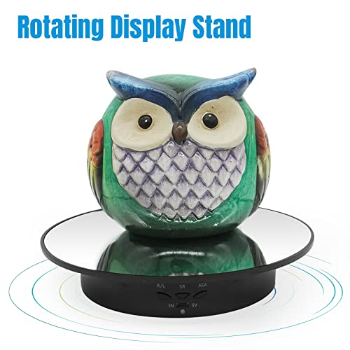 Fotoconic Motorized Rotating Display Stand, 20CM /Load 8KG, 360 Degree Electric Rotating Turntable for Photography Products, Jewelry, Cake,3D Model, Mirror Cover (Black)