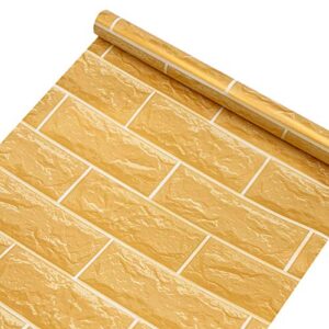 yifely yellow brick pattern shelving paper self-adhesive shelf liner removable vinyl wall art 17.7inch by 9.8 feet