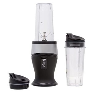 ninja qb3001ss ninja fit compact personal blender, for shakes, smoothies, food prep, and frozen blending, 700-watt base and (2) 16-oz. cups & spout lids, black