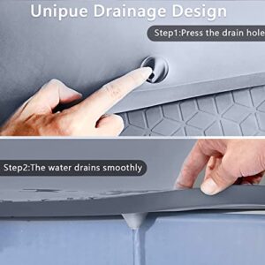 Under Sink Mat Waterproof for Kitchen,Under Sink Liner,34" x 22" Silicone Cabinet Liner with Drain Hole,Kitchen Bathroom Cabinet Mat and Protector for Drips Leaks Spills