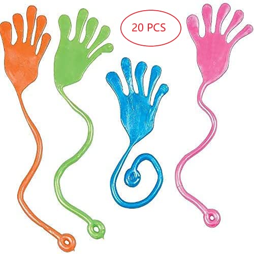 Tuko 20PCS Sticky Hands, Sticky Finger, Kids' Party Favor Sets， Fun Toys, Party Favors, Wacky Fun Stretchy Glitter Sticky Hands, Party Favors, Birthday Parties, Toys for Sensory Kids,20PCS