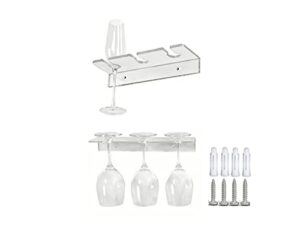 generic brands stemware rack,wine glasses holder under cabinet organization and storage set of 2, clear acrylic finish 11 inch wine glass rack