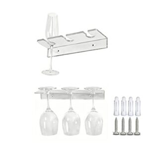 Generic Brands Stemware Rack,Wine Glasses Holder Under Cabinet Organization and Storage Set of 2, Clear Acrylic Finish 11 Inch Wine Glass Rack