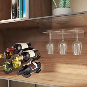 Generic Brands Stemware Rack,Wine Glasses Holder Under Cabinet Organization and Storage Set of 2, Clear Acrylic Finish 11 Inch Wine Glass Rack