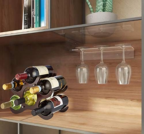 Generic Brands Stemware Rack,Wine Glasses Holder Under Cabinet Organization and Storage Set of 2, Clear Acrylic Finish 11 Inch Wine Glass Rack