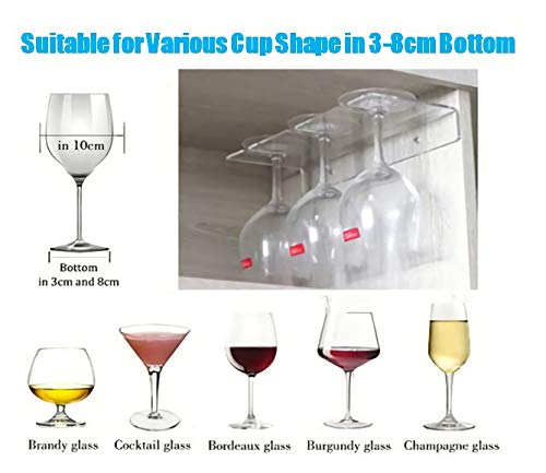 Generic Brands Stemware Rack,Wine Glasses Holder Under Cabinet Organization and Storage Set of 2, Clear Acrylic Finish 11 Inch Wine Glass Rack