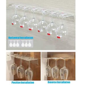 Generic Brands Stemware Rack,Wine Glasses Holder Under Cabinet Organization and Storage Set of 2, Clear Acrylic Finish 11 Inch Wine Glass Rack