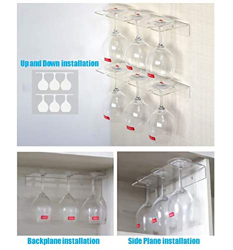 Generic Brands Stemware Rack,Wine Glasses Holder Under Cabinet Organization and Storage Set of 2, Clear Acrylic Finish 11 Inch Wine Glass Rack