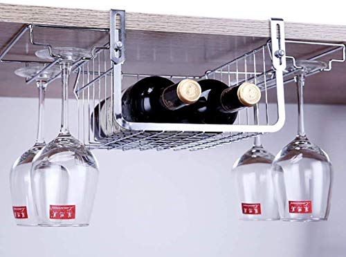 ZUQIEE Household Items Wine Glass Holder Under Shelf Wine Rack Shelf Inserts for Cupboard Stainless Steel Goblet Rack Red Wine Cup Holder Kitchen Cabinet Hanging Wine Rack