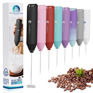 electric milk frother handheld, battery operated whisk beater foam maker for coffee, cappuccino, latte, matcha, hot chocolate, mini drink mixer