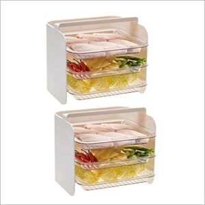 removable drawer type multi-layer food rack, kitchen drawer type cutlery tray, multi-layer hot pot barbecue tray, stacked multi-layer cutlery rack (regular model-white-2 pcs)