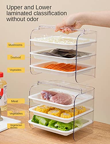 Removable Drawer Type Multi-layer Food Rack, Kitchen Drawer Type Cutlery Tray, Multi-layer Hot Pot Barbecue Tray, Stacked Multi-layer Cutlery Rack (Regular model-white-2 pcs)