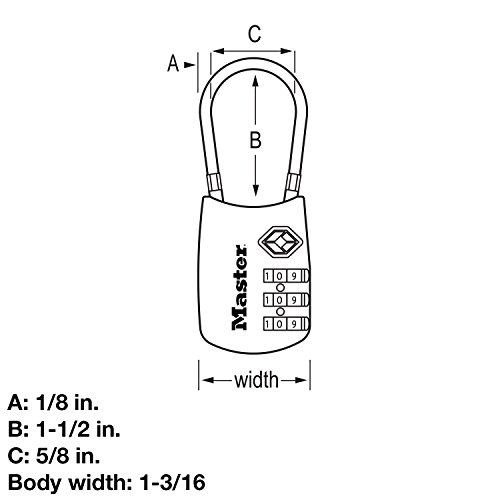 Master Lock TSA Set Your Own Combination Luggage Lock, TSA Approved Lock for Backpacks, Bags and Luggage, Colors May Vary, 4688D