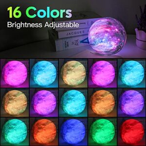 BRIGHTWORLD Moon Lamp Galaxy Lamp 5.9 inch 16 Colors LED 3D Moon Light, Remote & Touch Control Lava Lamp Moon Night Light Gifts for Girls Boys Kids Women Birthday