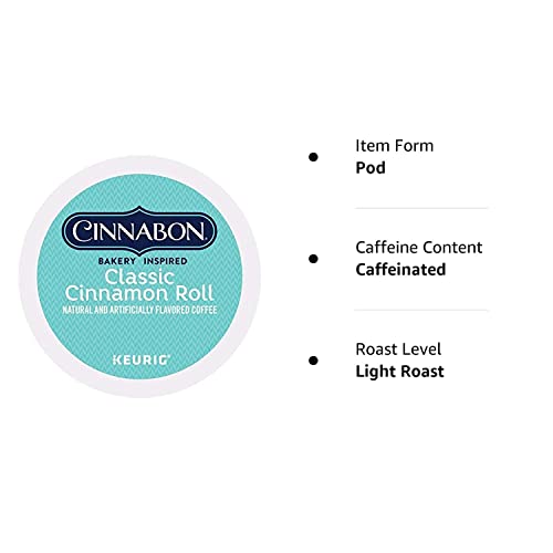 Cinnabon Classic Cinnamon Roll Keurig Single-Serve K-Cup Pods, Light Roast Coffee, 48 Count