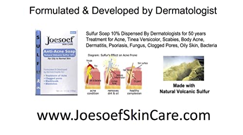 JOESOEF SKIN CARE Sulfur Soap for Acne Pharmaceutical Grade Dermatologists Approved for Acne Rosacea 100G