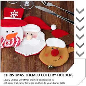 4pcs Christmas Style Cutlery Bags Exquisite Cutlery Holding Bags Desktop Decors Decor for Celebration Party