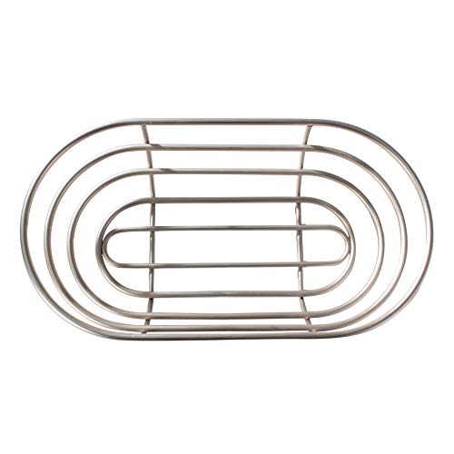 Spectrum Diversified Euro Basket, Classic Kitchen Design for Breads, Roll, Muffin Pastries & Baked Good Storage, Traditional Style Snack & Food Holder for Serving, 7 x 12.5 x 3.5, Satin Nickel