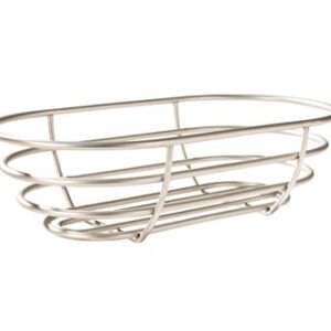 Spectrum Diversified Euro Basket, Classic Kitchen Design for Breads, Roll, Muffin Pastries & Baked Good Storage, Traditional Style Snack & Food Holder for Serving, 7 x 12.5 x 3.5, Satin Nickel