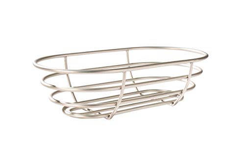 Spectrum Diversified Euro Basket, Classic Kitchen Design for Breads, Roll, Muffin Pastries & Baked Good Storage, Traditional Style Snack & Food Holder for Serving, 7 x 12.5 x 3.5, Satin Nickel