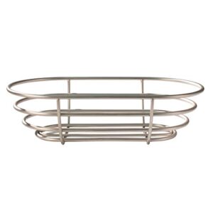 Spectrum Diversified Euro Basket, Classic Kitchen Design for Breads, Roll, Muffin Pastries & Baked Good Storage, Traditional Style Snack & Food Holder for Serving, 7 x 12.5 x 3.5, Satin Nickel