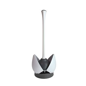 clorox toilet plunger and hideaway caddy bathroom combo, white/grey