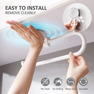 Suction Paper Towel Holder Under Cabinet, Wall Mount for Kithcen Paper Roll, No Drilling Towels Bulks, Removable & Reusable Towel Rack Multi-Used Plastic Paper Towel Holder