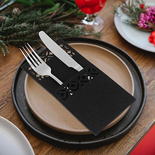 4PCS Xmas Party Cutter Fork Bag Practical Tableware Bag Party Tableware Cover Decor for Celebration Party