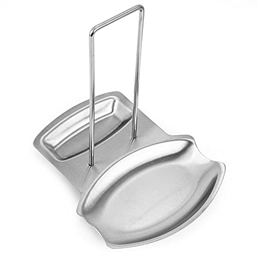 Dingq Stainless Steel Pan Pot Cover Lid Rack Shelf Stand Holder,Lid And Spoon Rest Organizer For Pots Pans Spoons Silver dPh265652