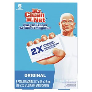 mr. clean magic eraser original cleaning pads with durafoam, white, 6 count