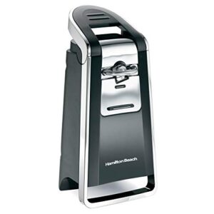 hamilton beach (76606za) smooth touch electric automatic can opener with easy push down lever, opens all standard-size and pop-top cans, extra tall, black and chrome