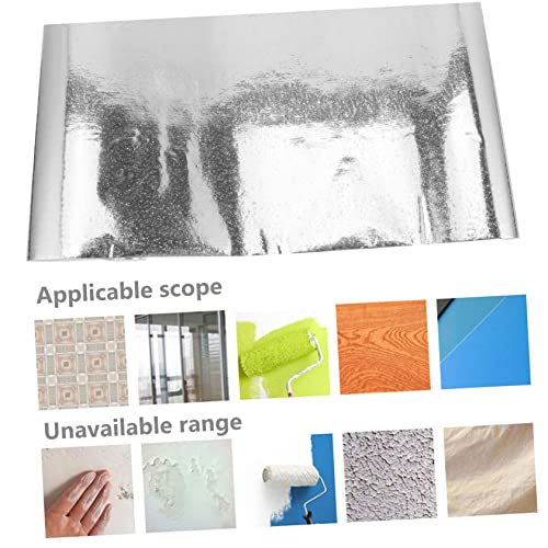 BESTonZON 1 roll Oil Silver Countertop Heat Supplies Cabinet Cover Backsplash Heat-Resistant Shelf Paper Self-Adhesive Tile Protector Adhesive Wall Proof Resistant Drawer