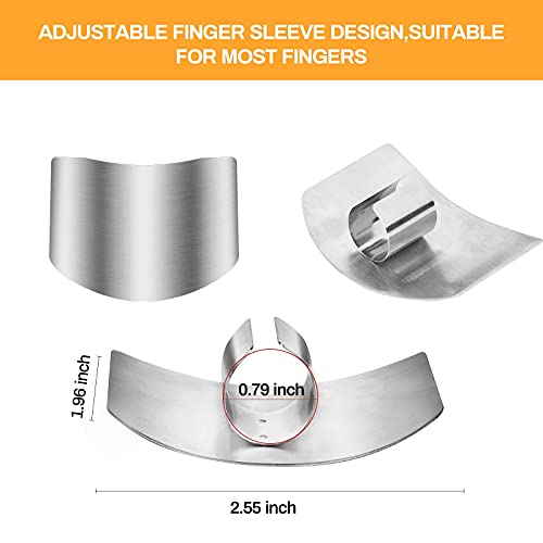 WOPIOYEN Finger Guards for Cutting Guards , 4 Pieces of Stainless Steel Finger Guards , Knife Guards for Cutting, Dicing and Slicing, Kitchen Tool Thumb Guards for Chopping