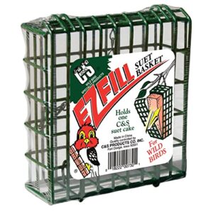 c&s wild bird ez fill suet basket, green