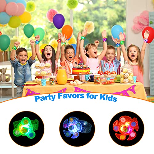 25 Pack LED Light Up Fidget Spinner Bracelets Party Favors For Kids 4-8 8-12,Glow in The Dark Party Supplies,Birthday Gifts,Treasure Box Toys for Classroom,Carnival Prizes,Pinata Goodie Bags Stuffers