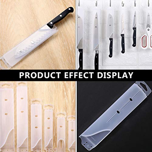 Cabilock 1 Chef Knives Cover Set 6pcs Plastic Knife Sheath Clear Knife Sleeves Knife Protector Bread Knife Safety Cover for Home Leather Knives Sheath Shop Plastic Knives Guard