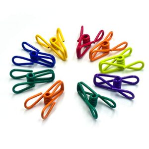 chip clips, utility pvc-coated steel clip for food package, chips bag, clothes, parper, pack of 16, 2 inch