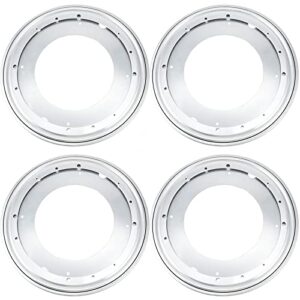 mouyat 4 pack 12 inch lazy susan hardware, 1100lbs capacity 5/16 thick heavy duty ball bearings turntable base with rubber pads for 360 degree rotating table, display plate, serving tray, silver