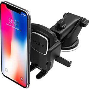 iottie easy one touch 4 dash & windshield universal car mount phone holder desk stand for -iphone, samsung, moto, huawei, nokia, lg, smartphones, black