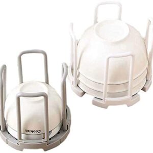 TIST 2Pcs Dish Rack - Retractable Drain Bowl Rack Plastic Removable Cutlery Holder Dish Drainer Rack(White and Gray)