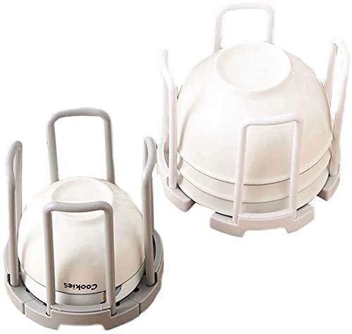 TIST 2Pcs Dish Rack - Retractable Drain Bowl Rack Plastic Removable Cutlery Holder Dish Drainer Rack(White and Gray)