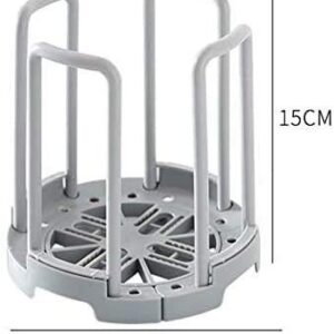 TIST 2Pcs Dish Rack - Retractable Drain Bowl Rack Plastic Removable Cutlery Holder Dish Drainer Rack(White and Gray)