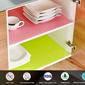 Shelf Liners, EVA Non-Slip Drawer Mats, Non-Adhesive Cupboard Pad, Kitchen Cabinet Lining Cushion Bathroom Drawers for Home, 17.7 x 59 inches - Green