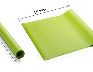 Shelf Liners, EVA Non-Slip Drawer Mats, Non-Adhesive Cupboard Pad, Kitchen Cabinet Lining Cushion Bathroom Drawers for Home, 17.7 x 59 inches - Green